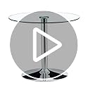 Amazon.com - LUFTUT Round Glass Bar Height Table,35" Round Counter ...