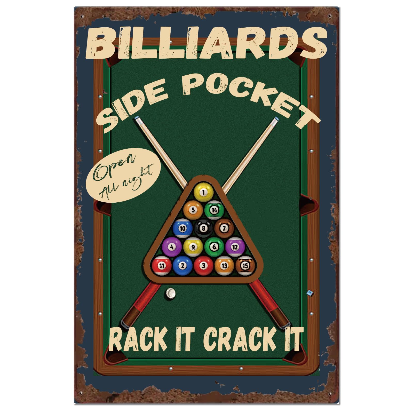 Amazon.com: SUPERDANT Billiards Bar Metal Tin Sign Vintage Man Cave ...