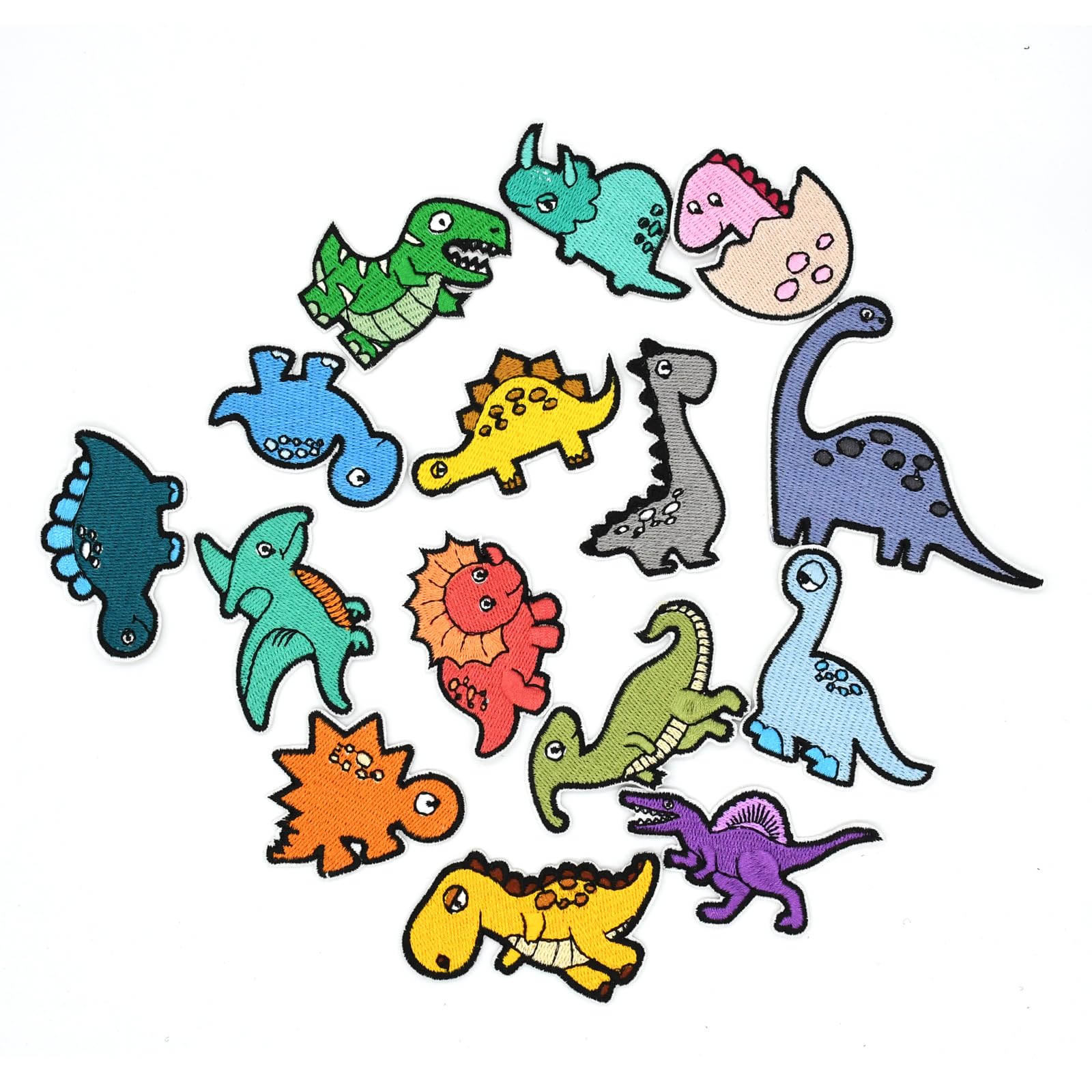 Amazon.com: Snogisa15 Pcs Dinosaur Patch Dinosaur Embroidery Patches,DIY Applique Funny ...
