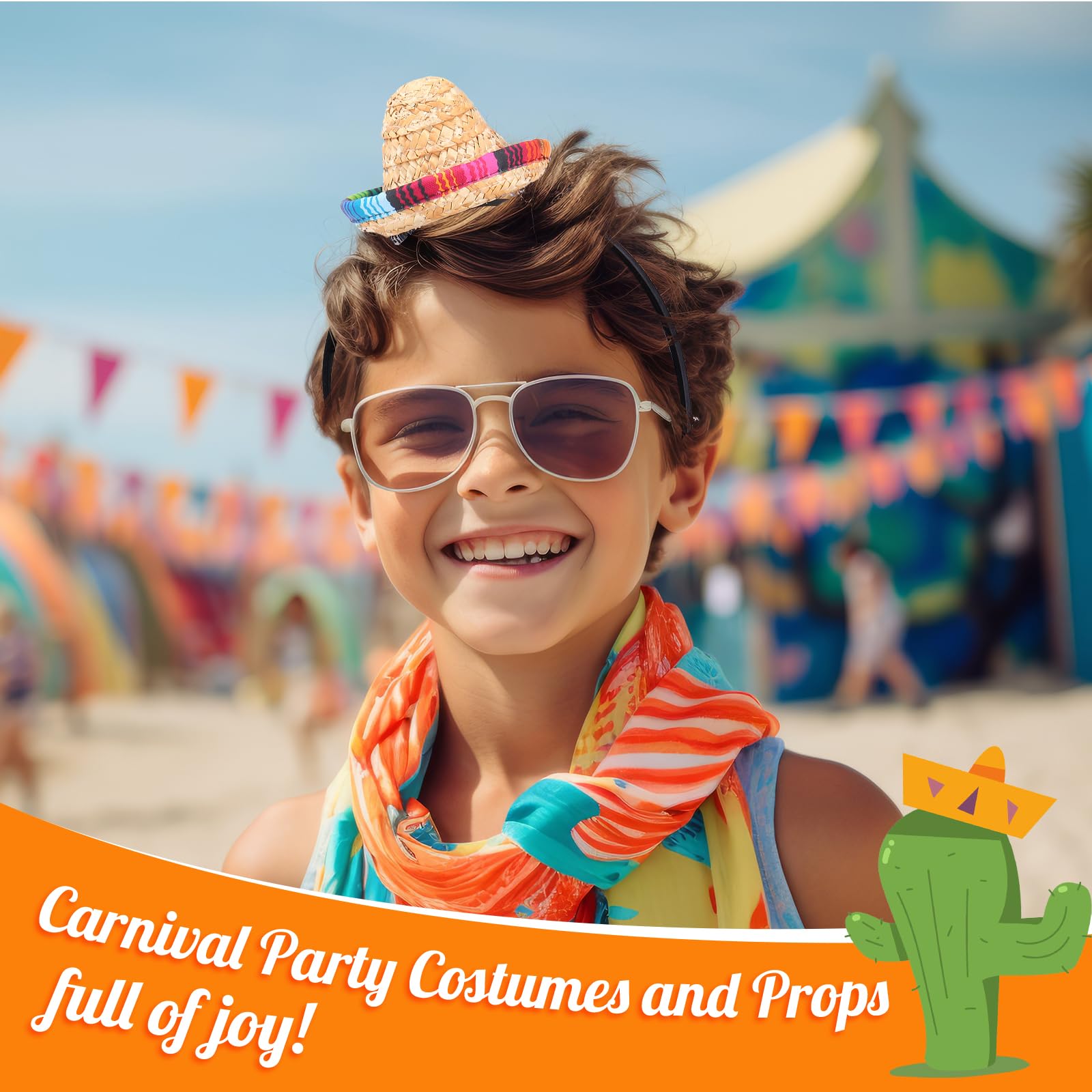 Snapklik.com : 12 Pcs Mini Sombrero Mexican Party Hat Fake Mustaches ...