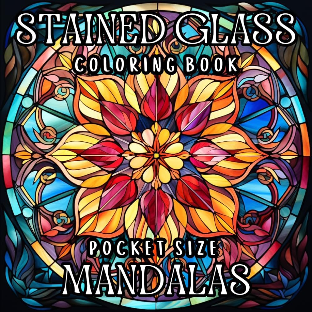 Amazon.com: Stained Glass Coloring Book: Pocket Size Mandalas ...