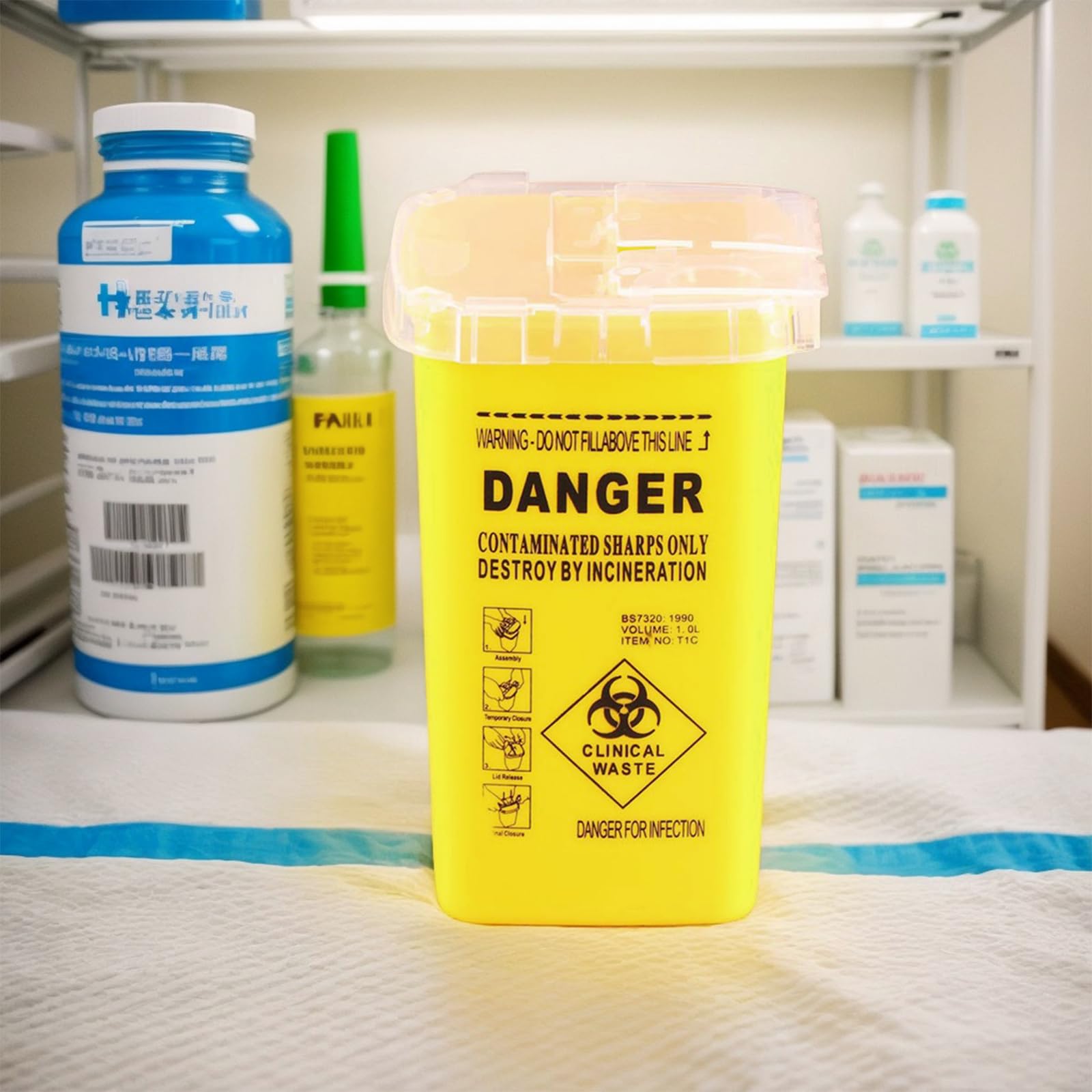 Koorium Sharps Bin Sharps Box for Needles Travel Sharps Bin Sharps Bin ...