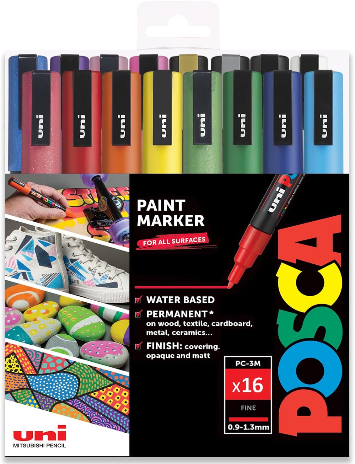 POSCA PC-3M Paint Marker Art Pens - 0.9-1.3mm – Earth Tones Set of 8 ...