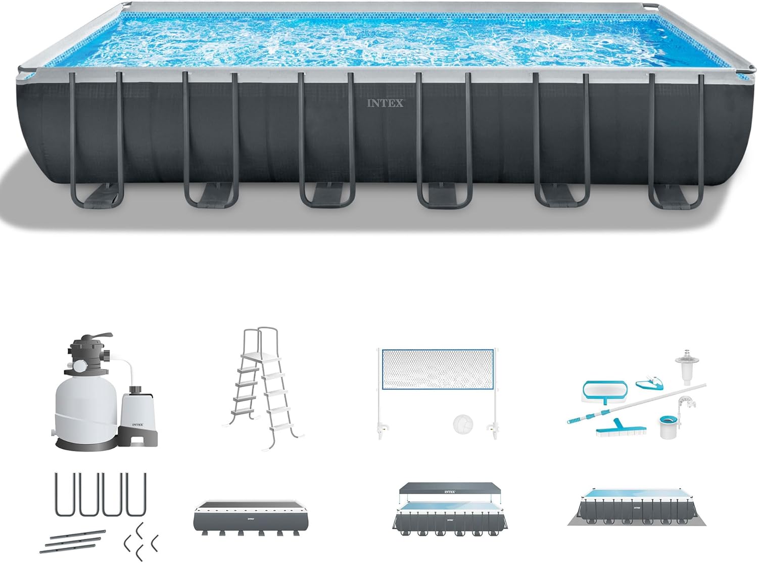Amazon.com: Intex 26367EH 24' x 12' x 52" Rectangular XTR Frame ...