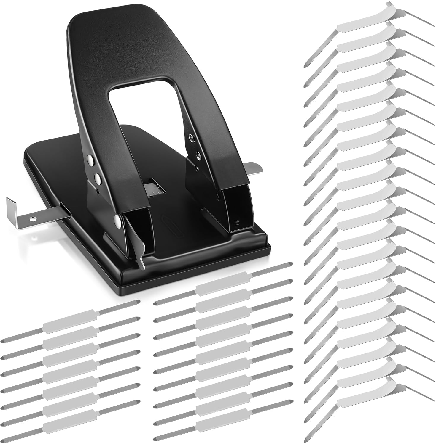 Amazon.com: Dreyoo 2 Hole Punch with 100 Self Adhesive Prong Paper ...