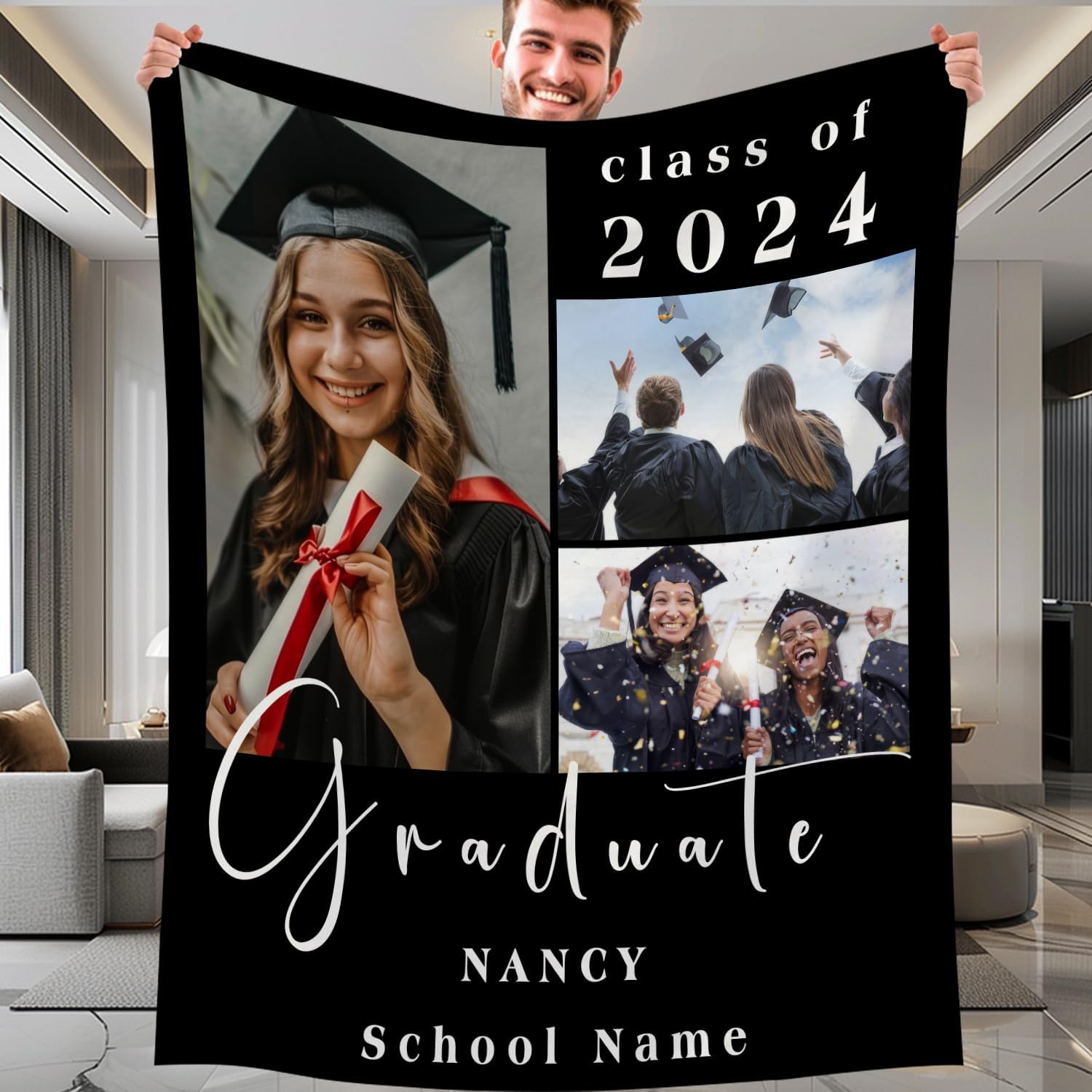 Amazon.com: MyCraftifyMuse Personalized Graduation Blanket for Class of ...