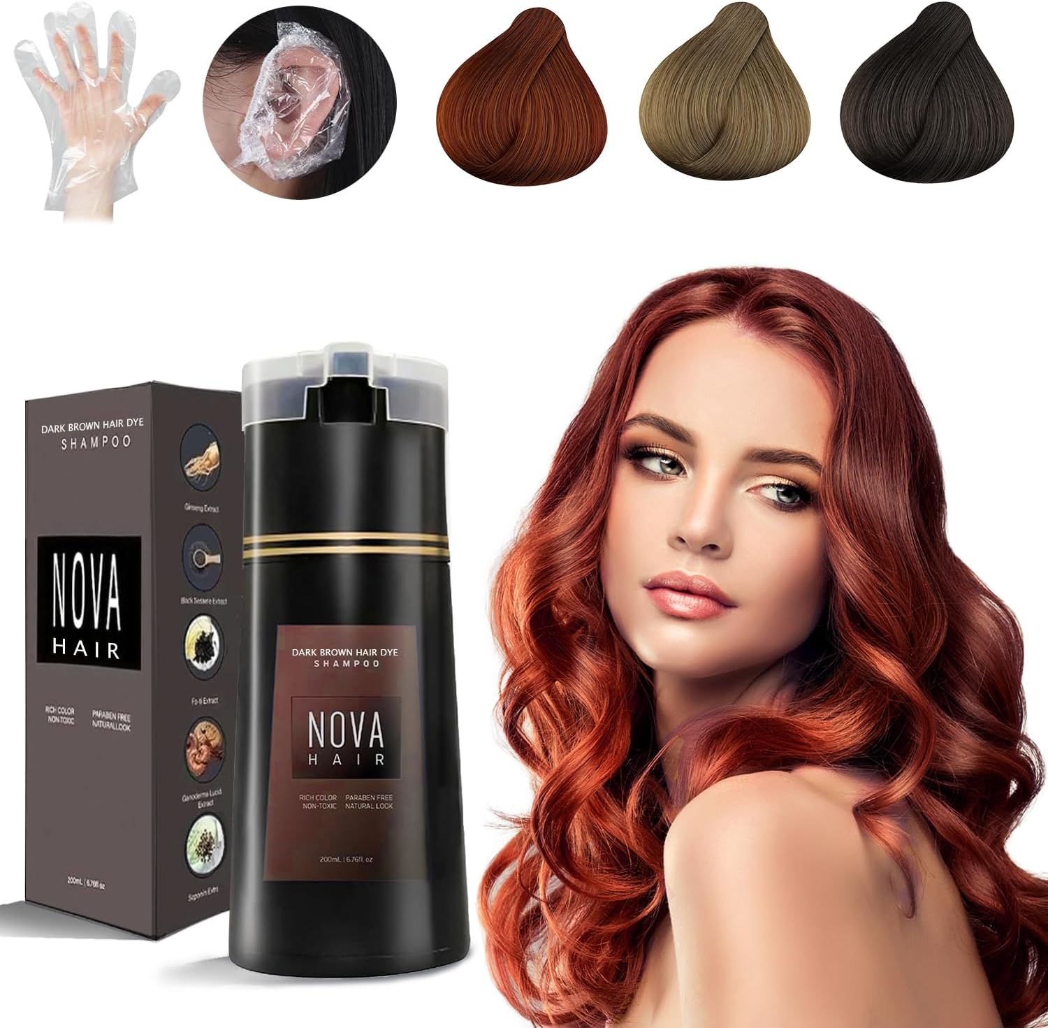 Amazon.com : Nova Hair Dye Shampoo,Nova Hair Instant Dye Shampoo,Nova ...