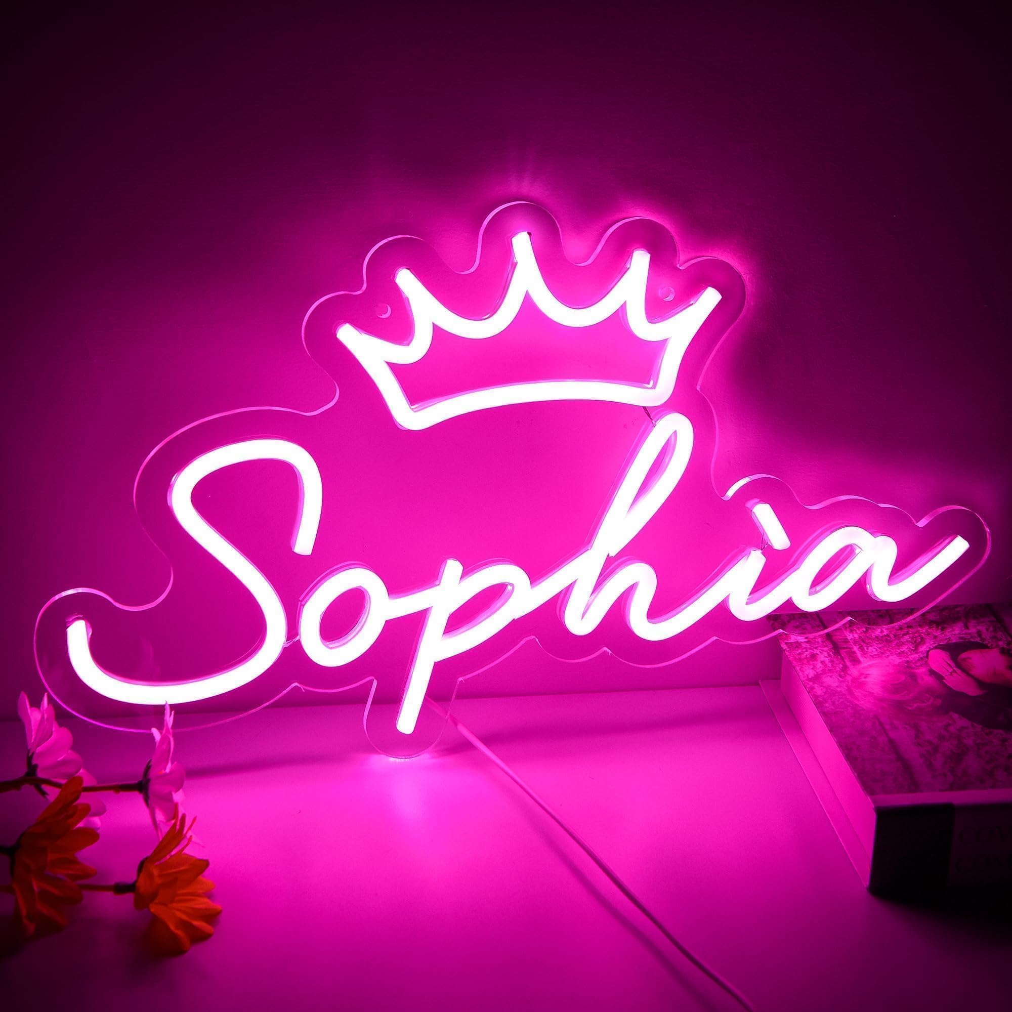 Amazon.com : ATTNEON Large Sophia Name Neon Sign for Wall Decor,LED ...