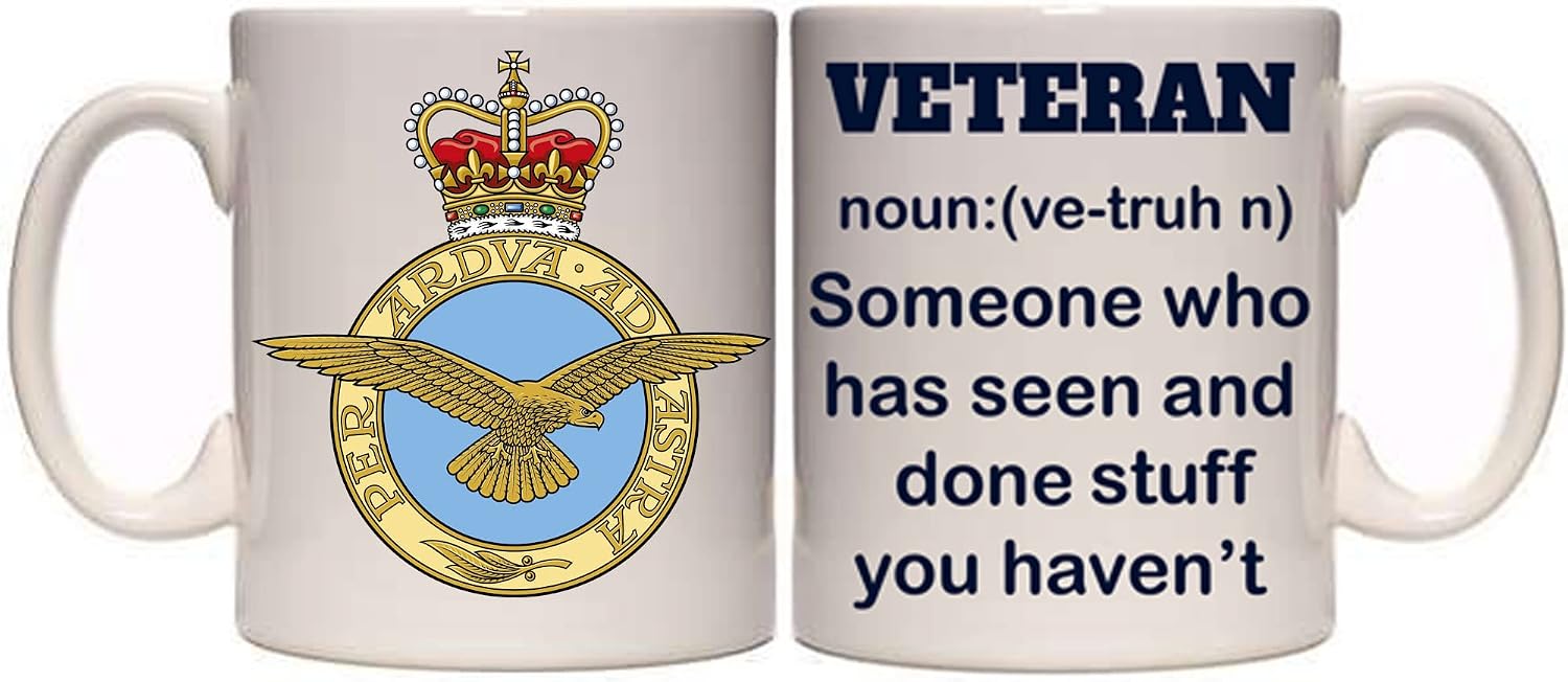 RAF Mug (MI50) Military Veteran Noun Airman Royal AIR Force 11oz & 15oz ...