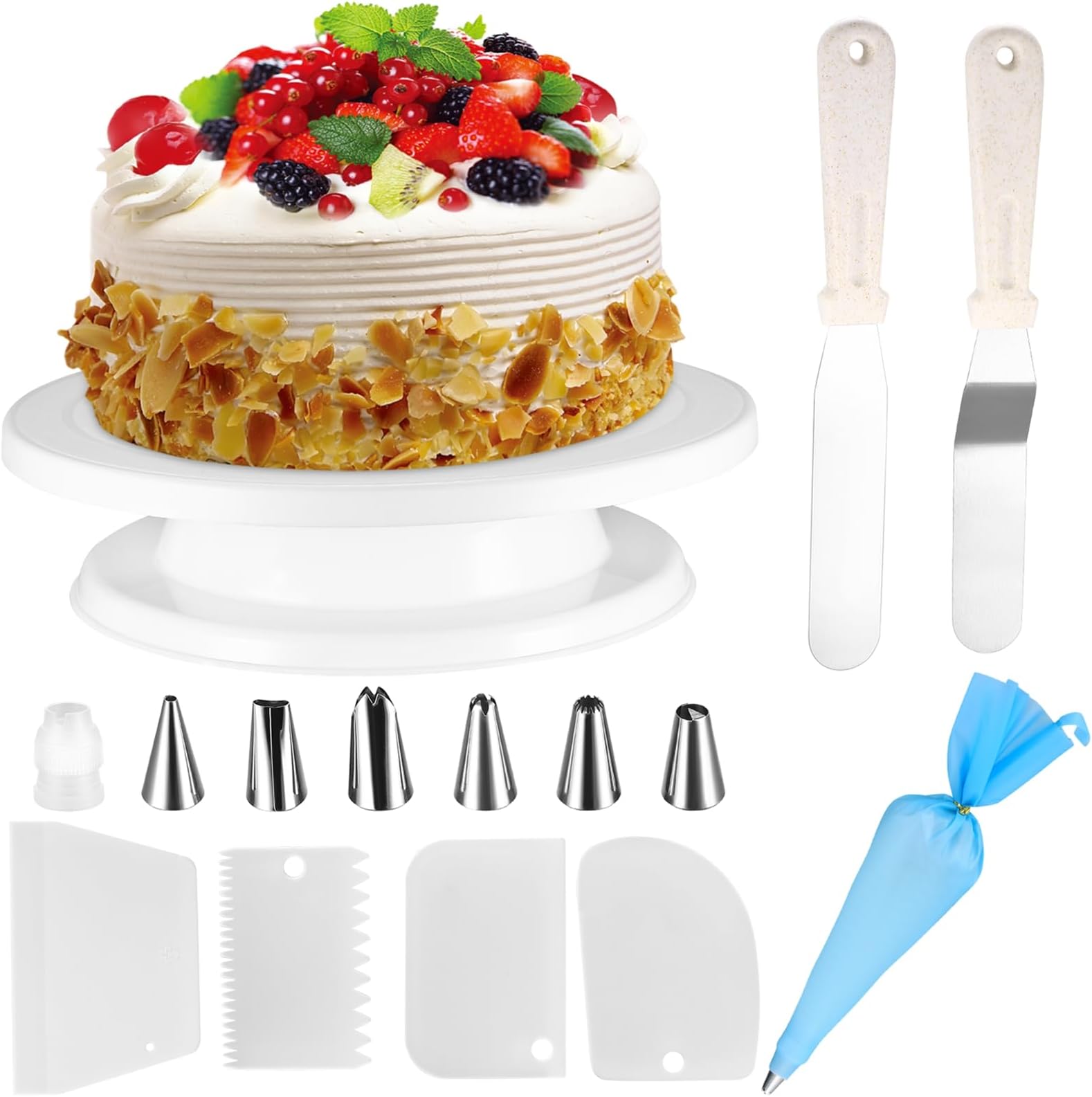 Cake Decorating Kit, Cake Decorating Tools, Rotating Cake Turntable ...