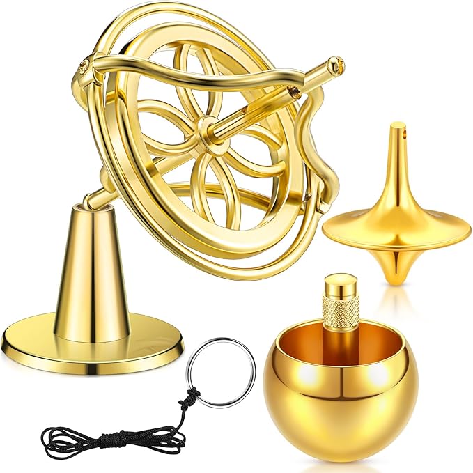 Amazon.com: Lenwen 3 Pcs Precision Gyroscope Toy Spinner Top Anti ...