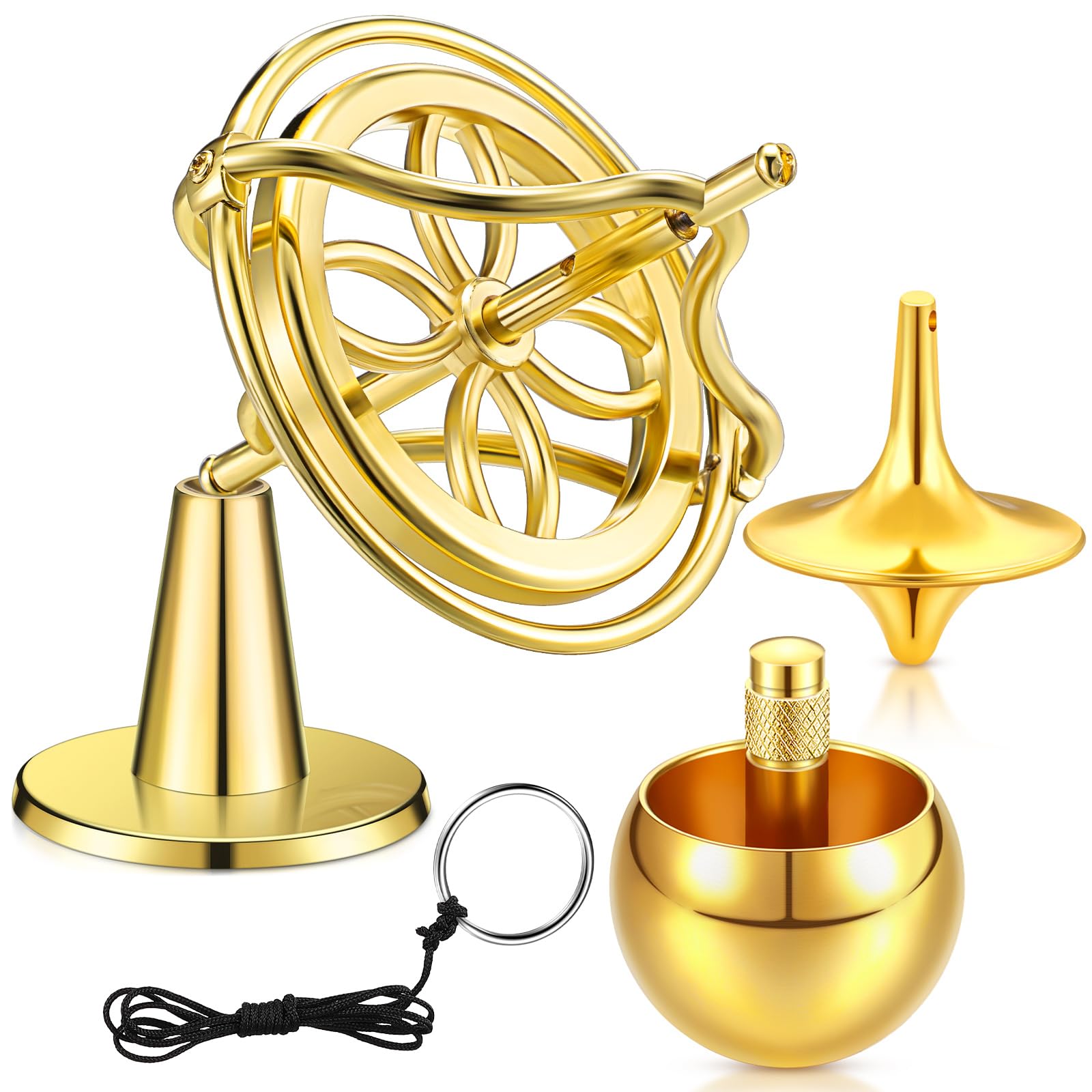 Amazon.com: Lenwen 3 Pieces Precision Gyroscope Toy Spinner Top Anti Gravity Metal Balance ...