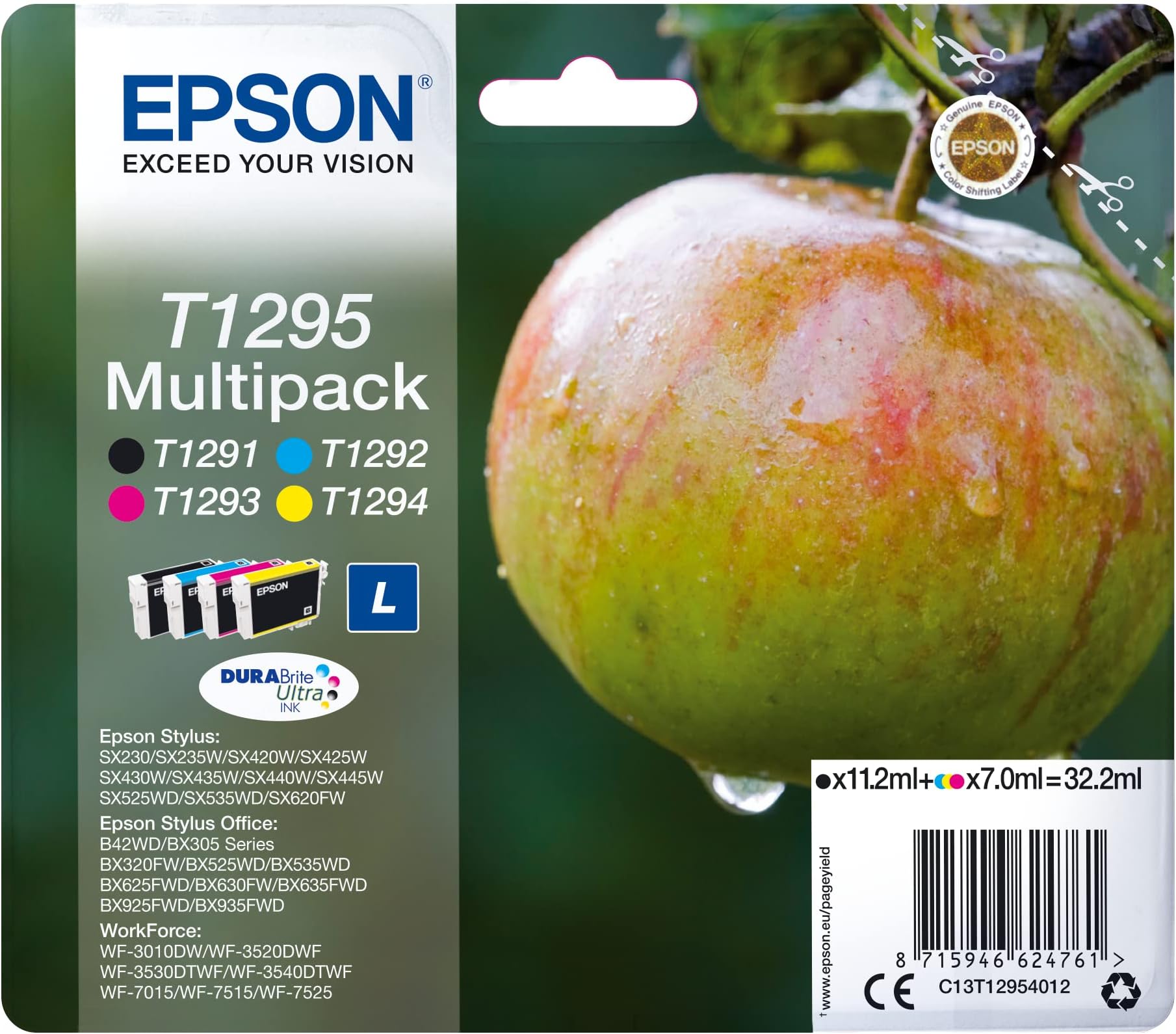 Epson 235M161 Original T1291 Apfel Tinte (SX420W BX320FW SX620FW BX ...