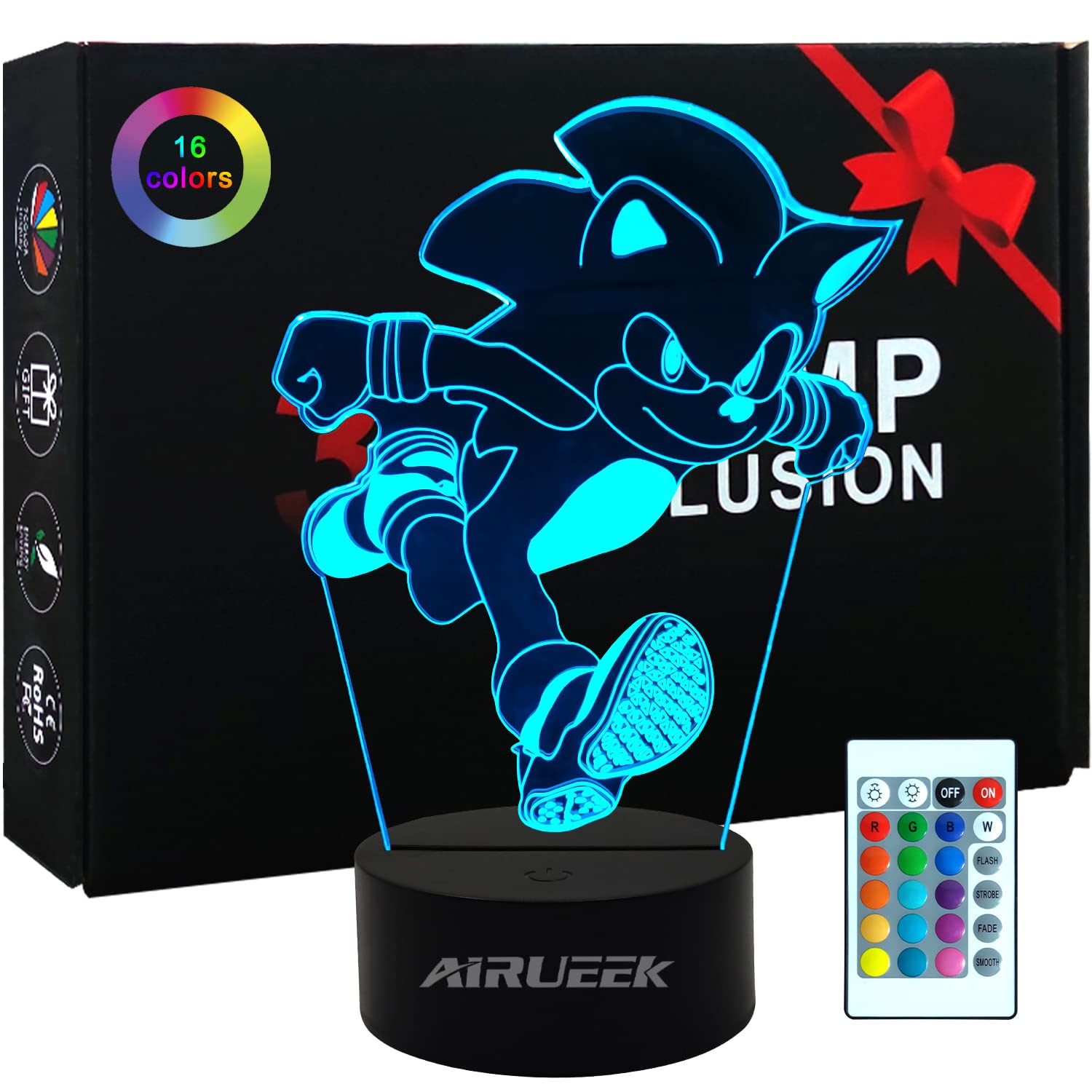 Buy Sonic Toys Night Light 3D Illusion Lamp-16 Color Variations/1 ...