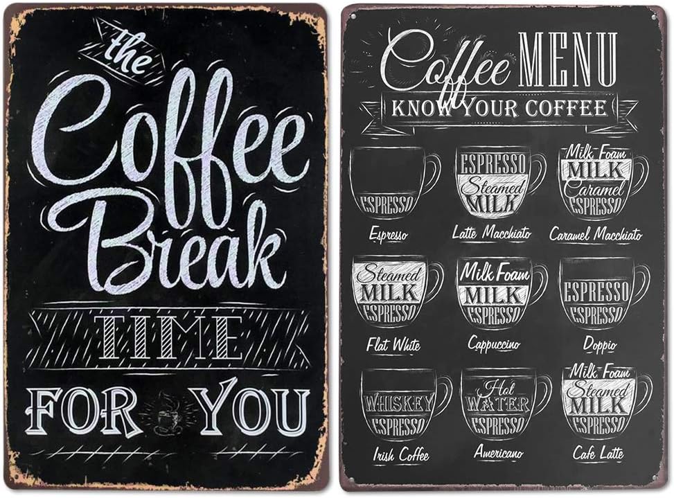 UEETEK 20x30cm Vintage Metal Tin Wall Sign Plaque Poster for Cafe Bar ...