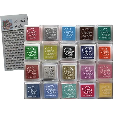 VERSACOLOR Small Ink Pads Bargain Offer Set of 20 Colours Plus Larissa ...