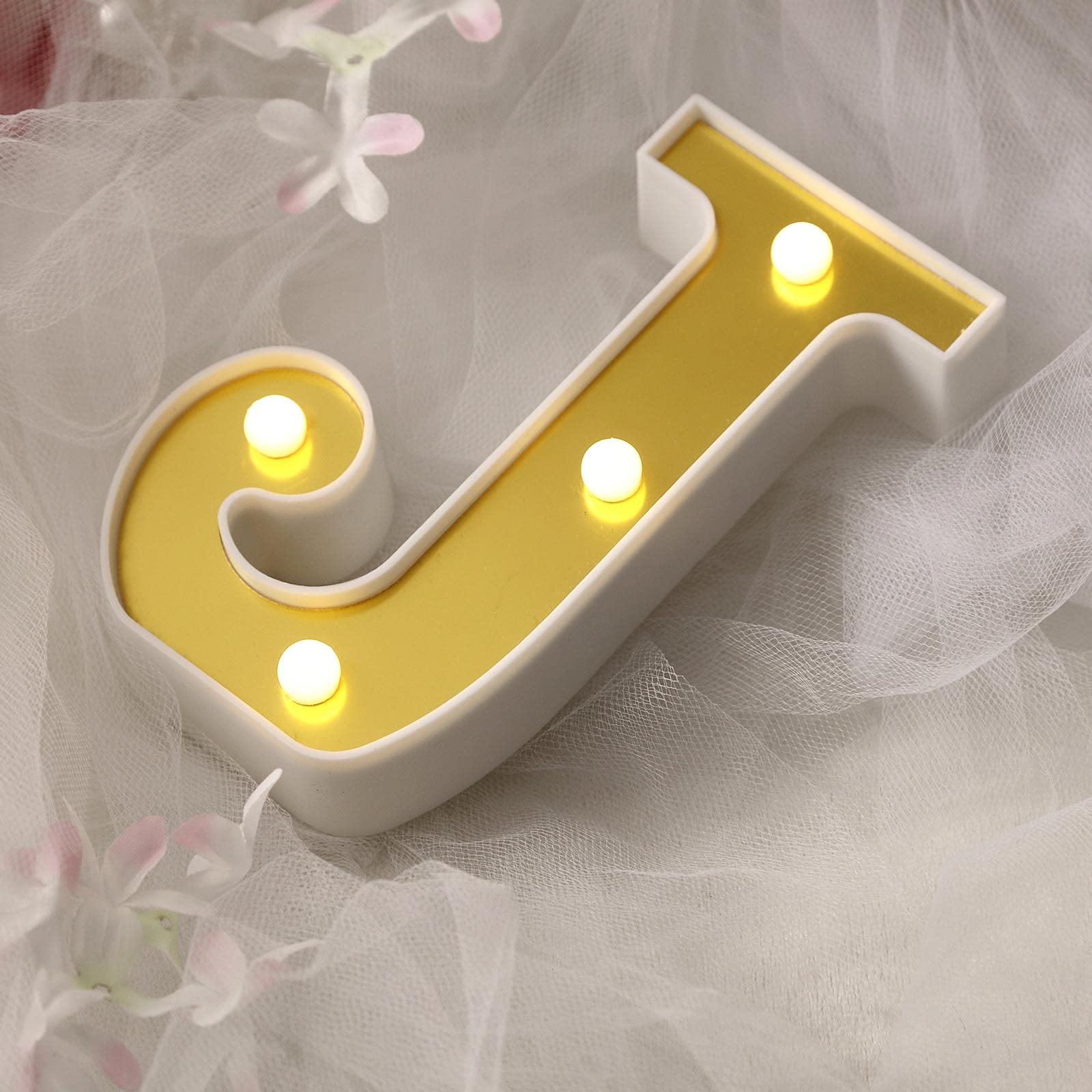 Amazon.com: Tableclothsfactory 6" 3D Gold Marquee Letters 5 LED Light ...