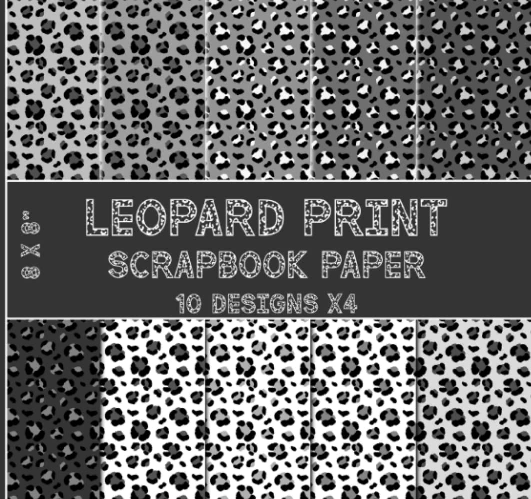 Scrapbook Paper: Gray Leopard Print Patterns, Decorative Craft Paper ...