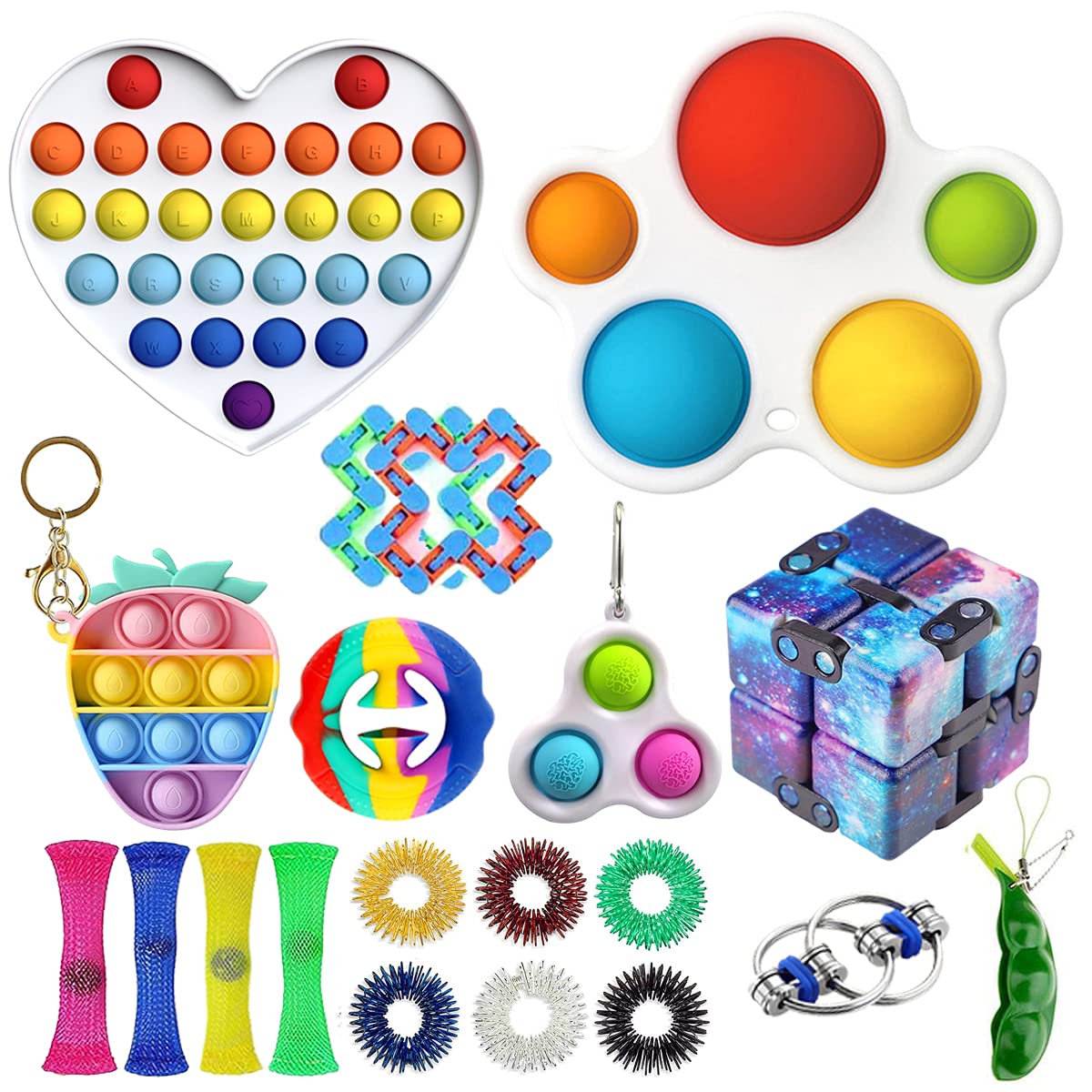 Buy AFLUODN Pop Fidget Toys Push Bubble Sensory Fidget Toys Pack, Baby ...