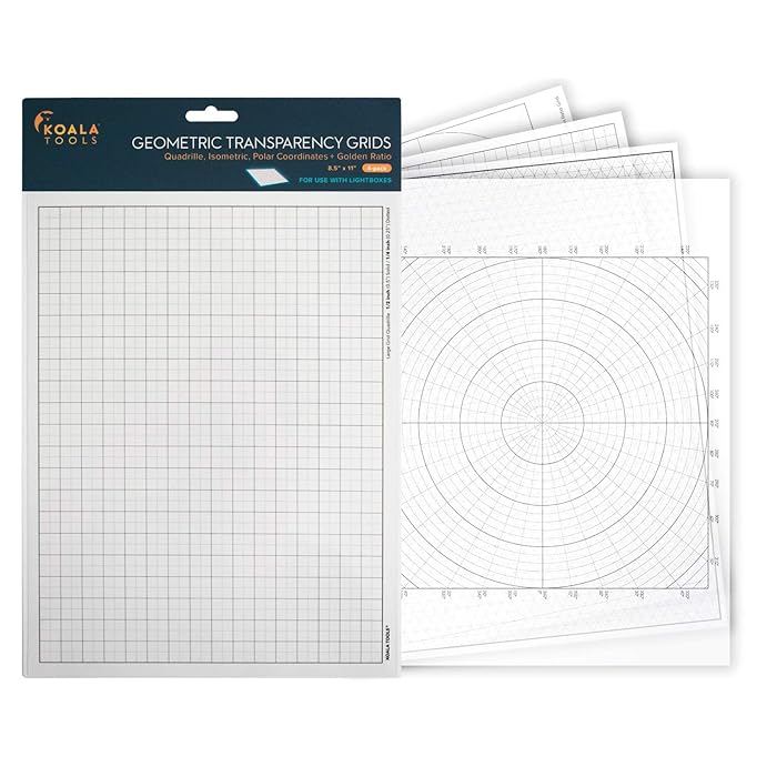 Buy Koala Tools | Geometric Grid Transparency Sheets (Variety Pack of 4 ...