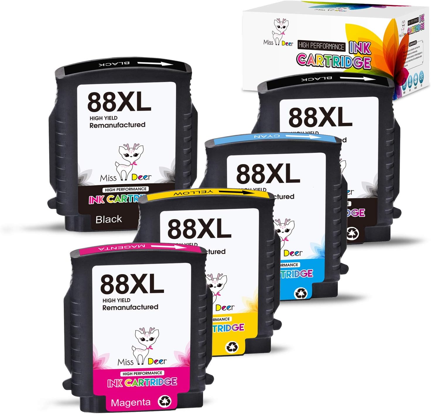 Amazon.com: Miss Deer 88XL High Yield Compatible Ink Cartridge ...