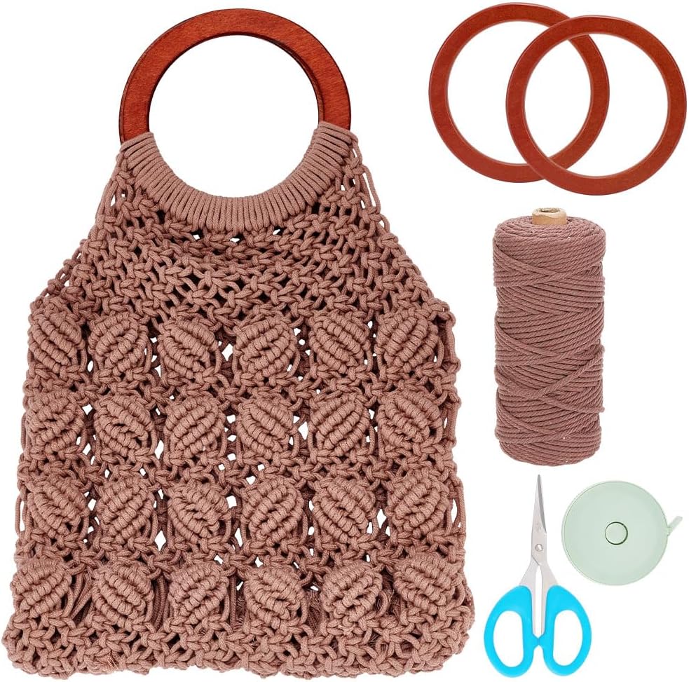 Amazon.de: INFUNLY DIY Makramee-Taschen-Set Handgewebtes Makramee-Set ...