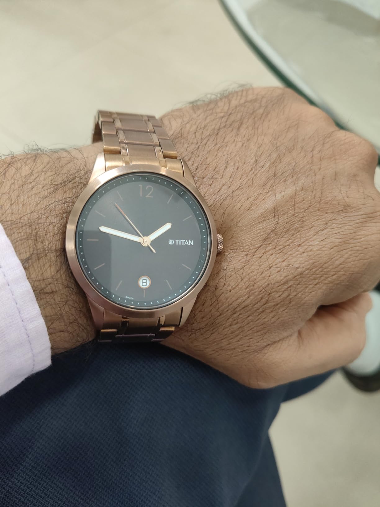 Titan Neo Splash Quartz Analog with Date Brown Dial Metallic Brown ...