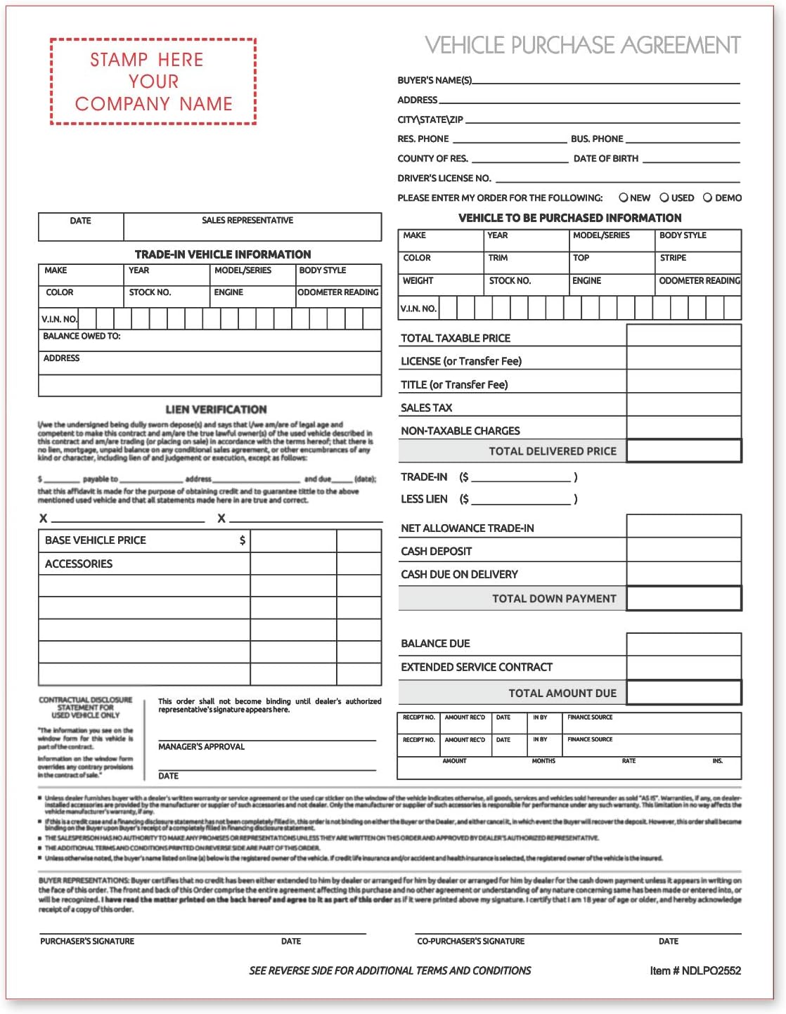 Automotive Bill of Sale Purchase Agreement - Used Nepal | Ubuy