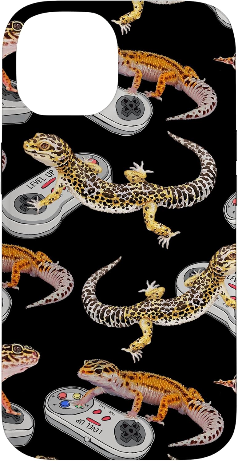 Amazon.com: iPhone 14 Leopard Gecko Playing Video Game Lizard ...