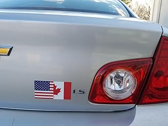 Amazon.com: Half USA - Half Canada Flag (American Canadian) Sticker ...