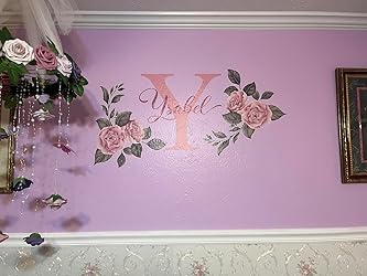 Amazon.com: waldo Name and Initial Peonies Wall Decal - Kids Wall Decor ...