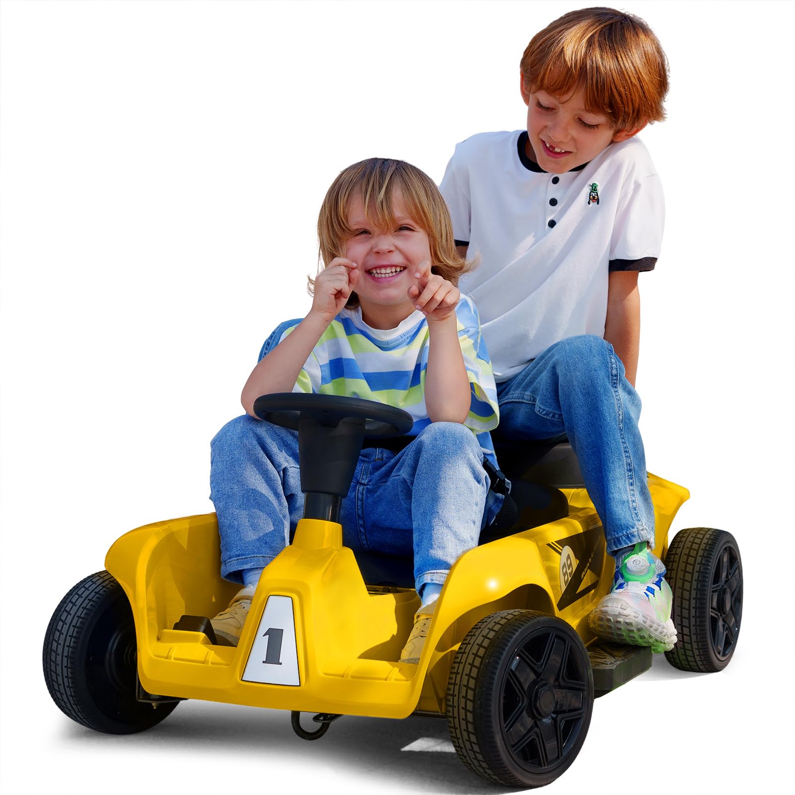 Amazon.com: 2-Seater Kids Ride On Cars Go Kart, JOYLDIAS 24V Parent ...