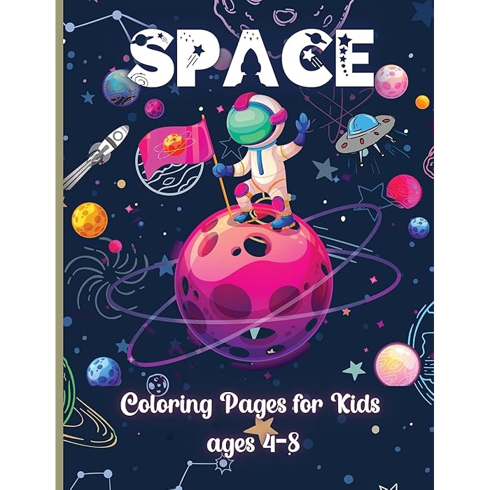 Buy Space Coloring Pages for Kids ages 4-8: Amazing Outer Space ...