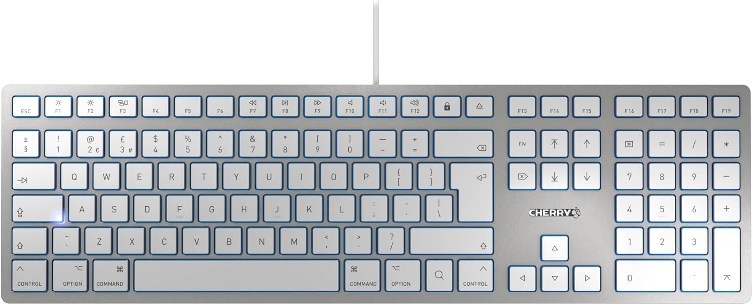 CHERRY KC 6000 SLIM FOR MAC, Wired Mac Keyboard (USB-A Connection), UK ...