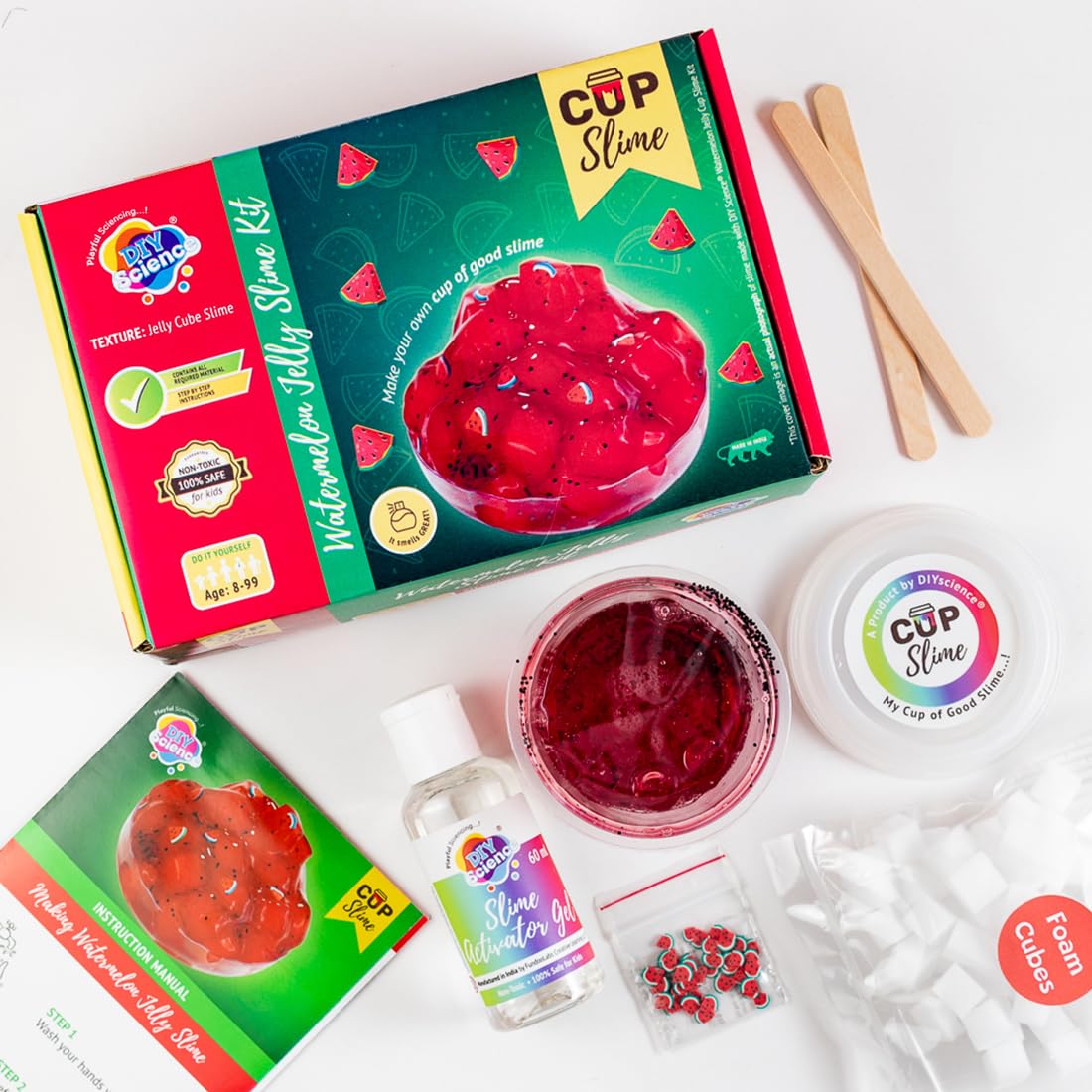 Buy Wembley Watermelon Jelly Fluffy Slime Kit, Slime Making Kit for ...