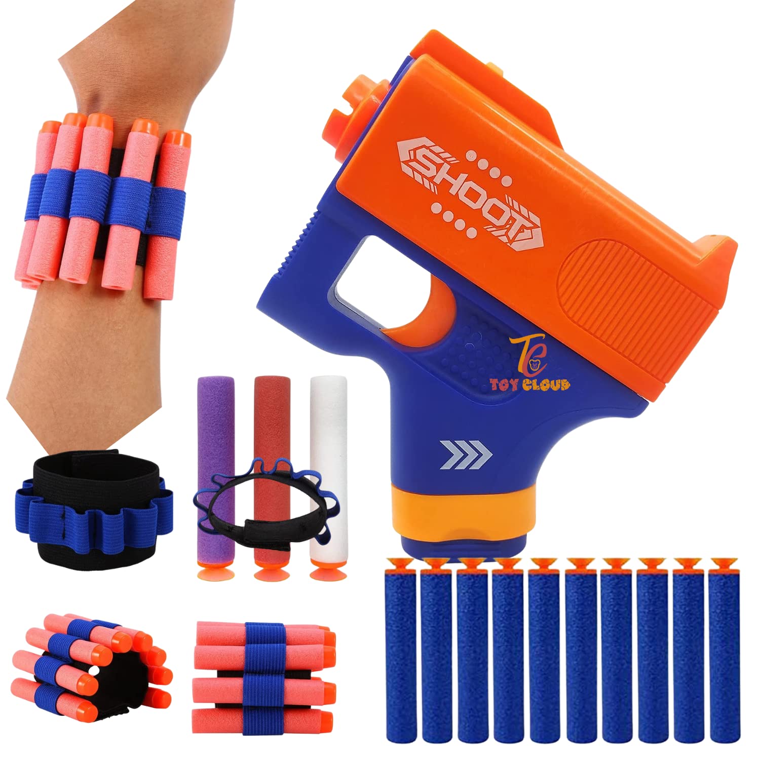 Toy Cloud Mini Soft Blaster Manual Soft Bullet Shooting Gun Toy & 3 ...