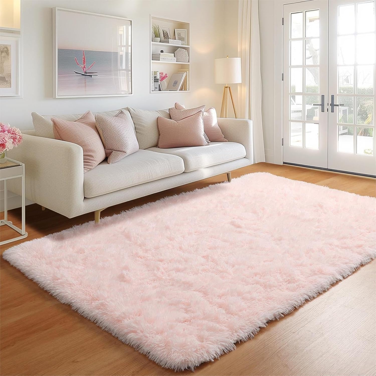 Amazon.com: KICMOR Pink Area Rugs for Bedroom Girls, 4x6 Fluffy Fuzzy ...