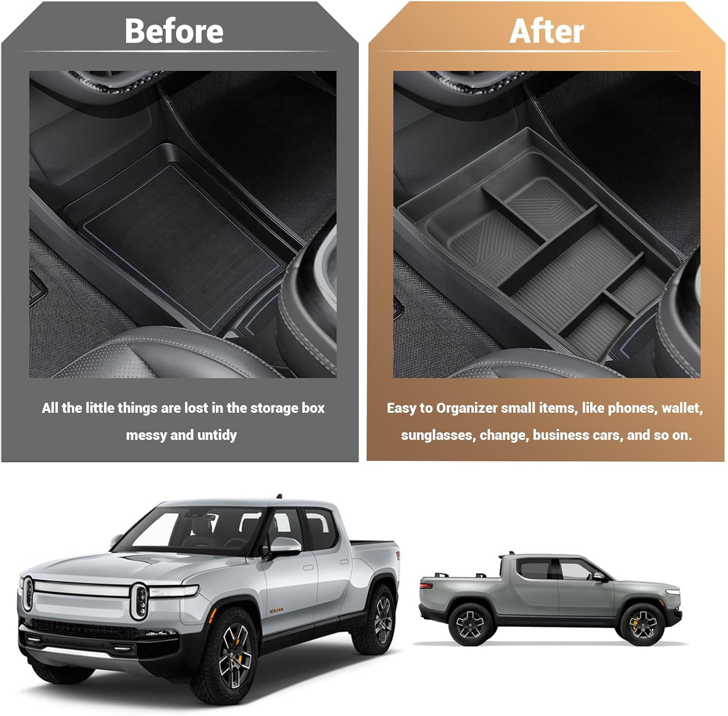 YEE PIN for Rivian Floor Console Organizer Rivian Truck R1S Lower ...