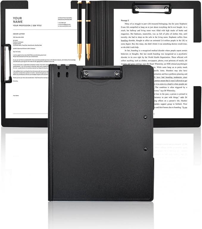 VANRA Clipboard Folder A4 File Cover Clipboards with Double Metal Clips ...