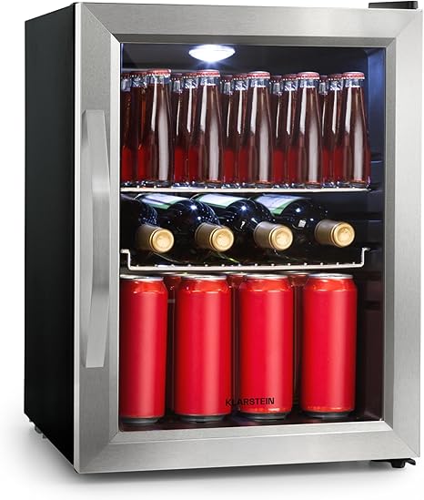 Klarstein Beer Fridge, Glass Mini Fridge for Bedrooms, Food, & Drinks ...