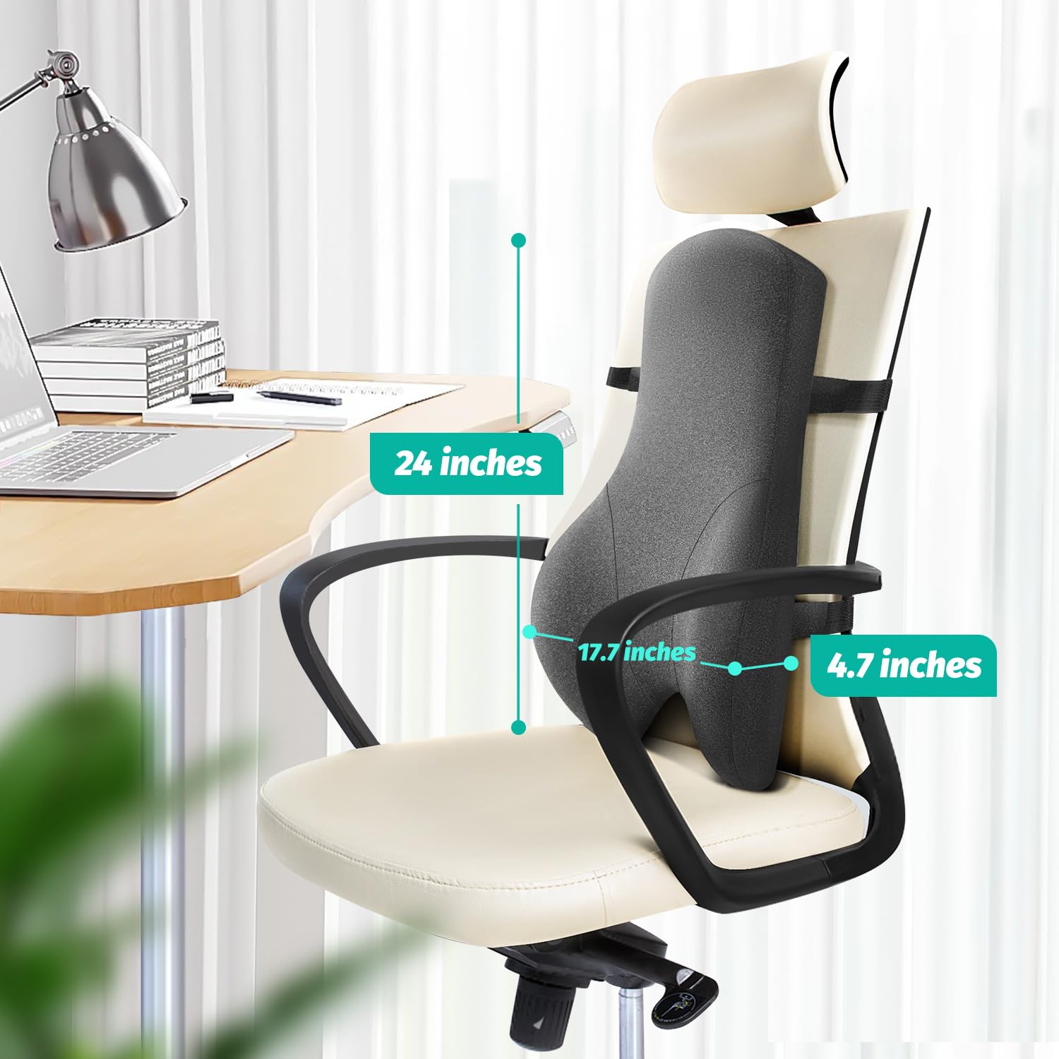 Back Support For Office Chair Dreamer Car Long Lumbar Support Cushion ...