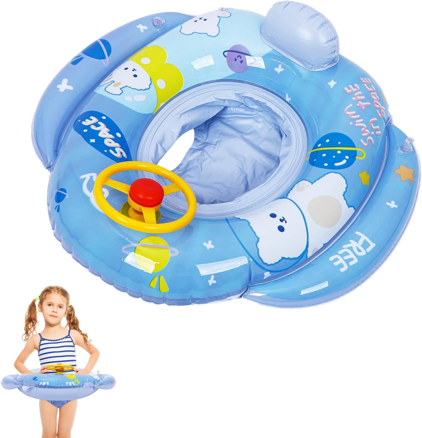 Gukasxi Kids Swimming Float for 1-6 Years, Inflatable Airship Children ...