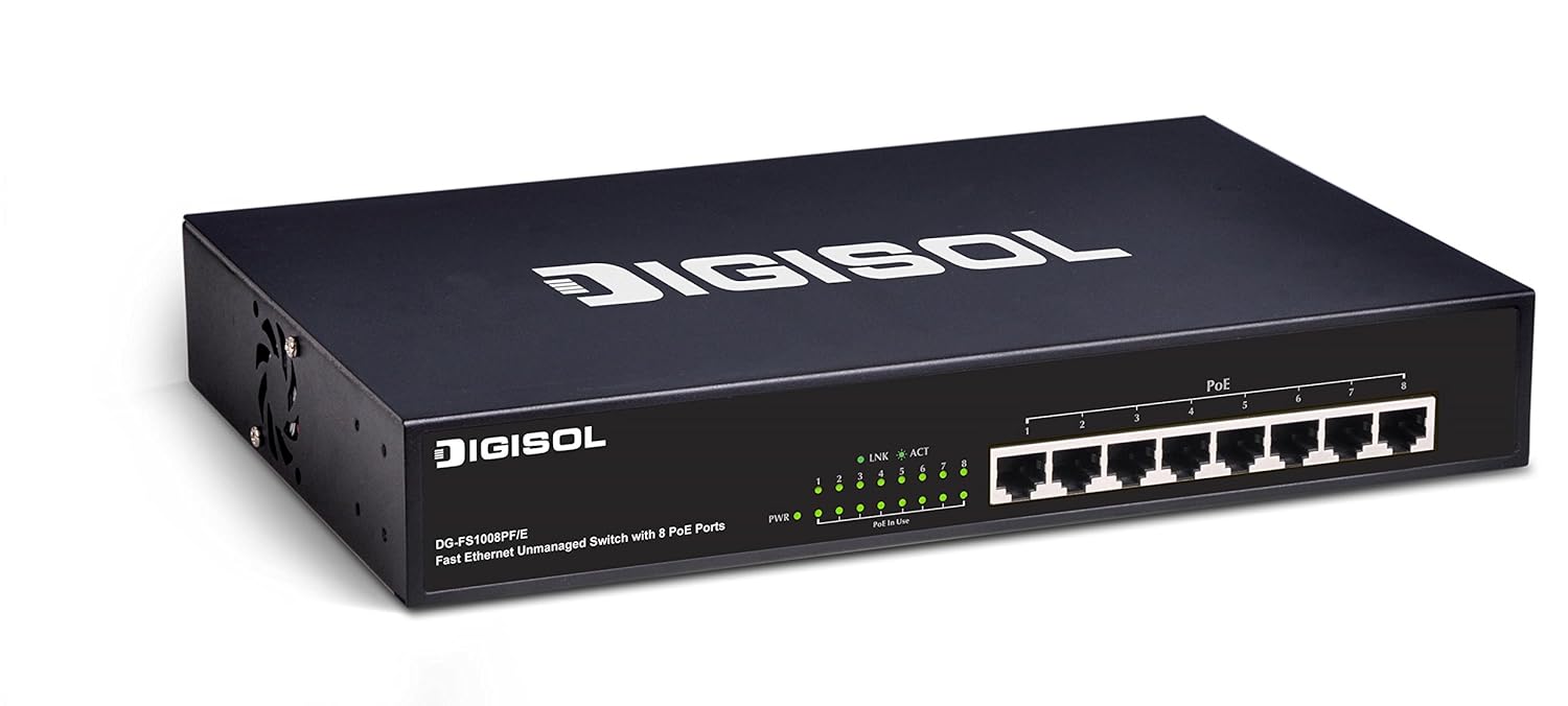 Digisol DG-FS1008PF/E Fast Ethernet Unmanaged Switch with 8 PoE Ports ...