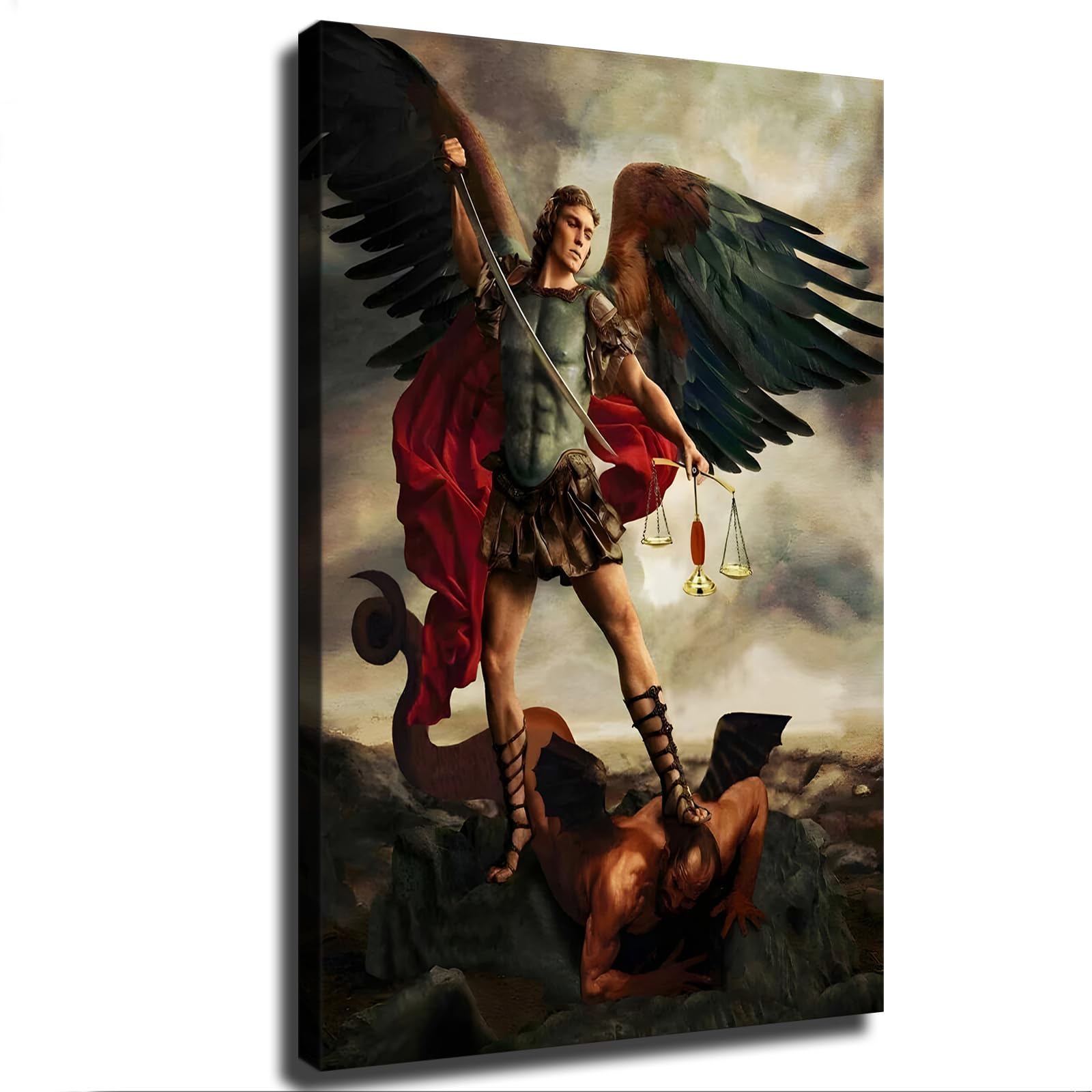 Amazon.com: Archangel Michael St Michael Defeated Satan Poster Canvas ...