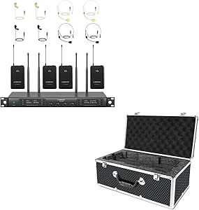 Amazon.com: Phenyx Pro Wireless Microphone System, Quad Channel Wireless Mic Set w/ 4 Bodypacks ...