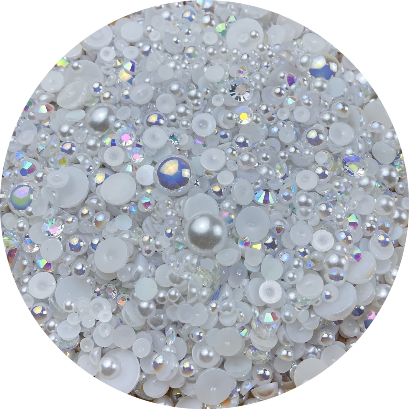 Amazon.com: Mix Flatback Pearls and Rhinestone,60g Resin Rhinestones ...