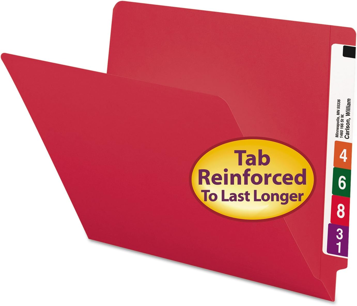 Amazon.com : Smead 25710 Colored File Folders Straight Cut Reinforced ...