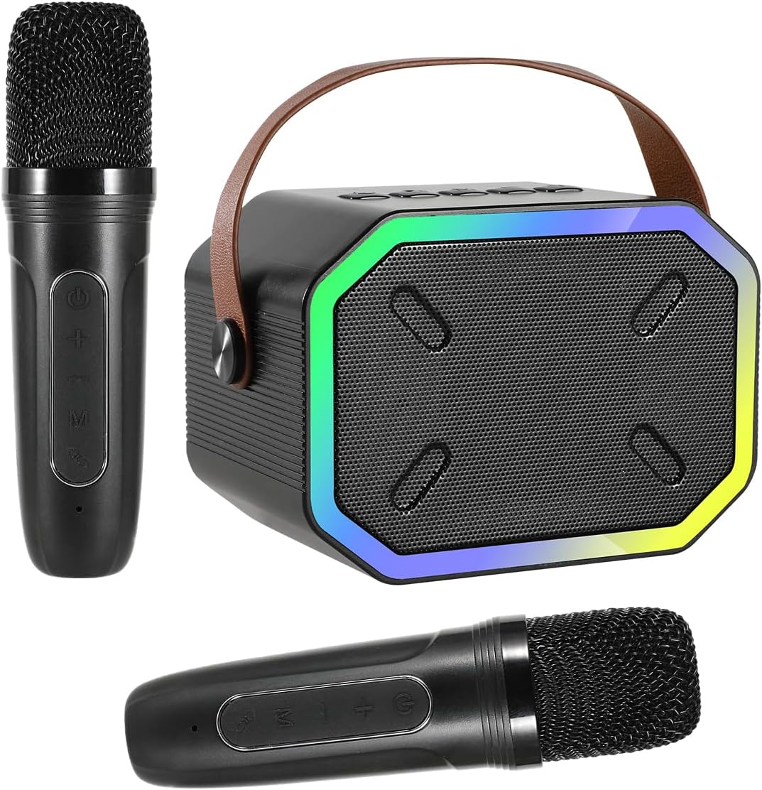 Amazon.com: Mini máquina de karaoke, altavoz portátil de karaoke ...