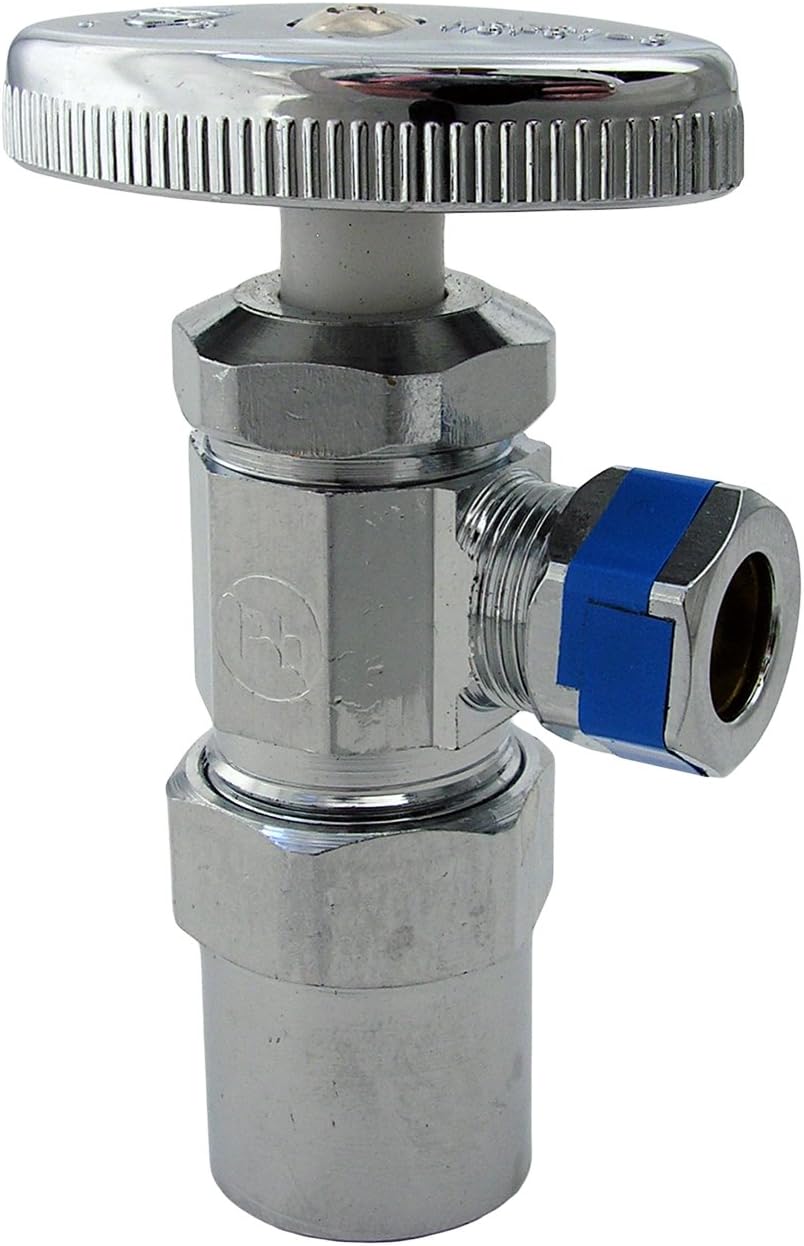 LASCO 06-7303 Angle Stop Brass Valve, 1/2" CPVC Glue Inlet x 3/8" OD ...