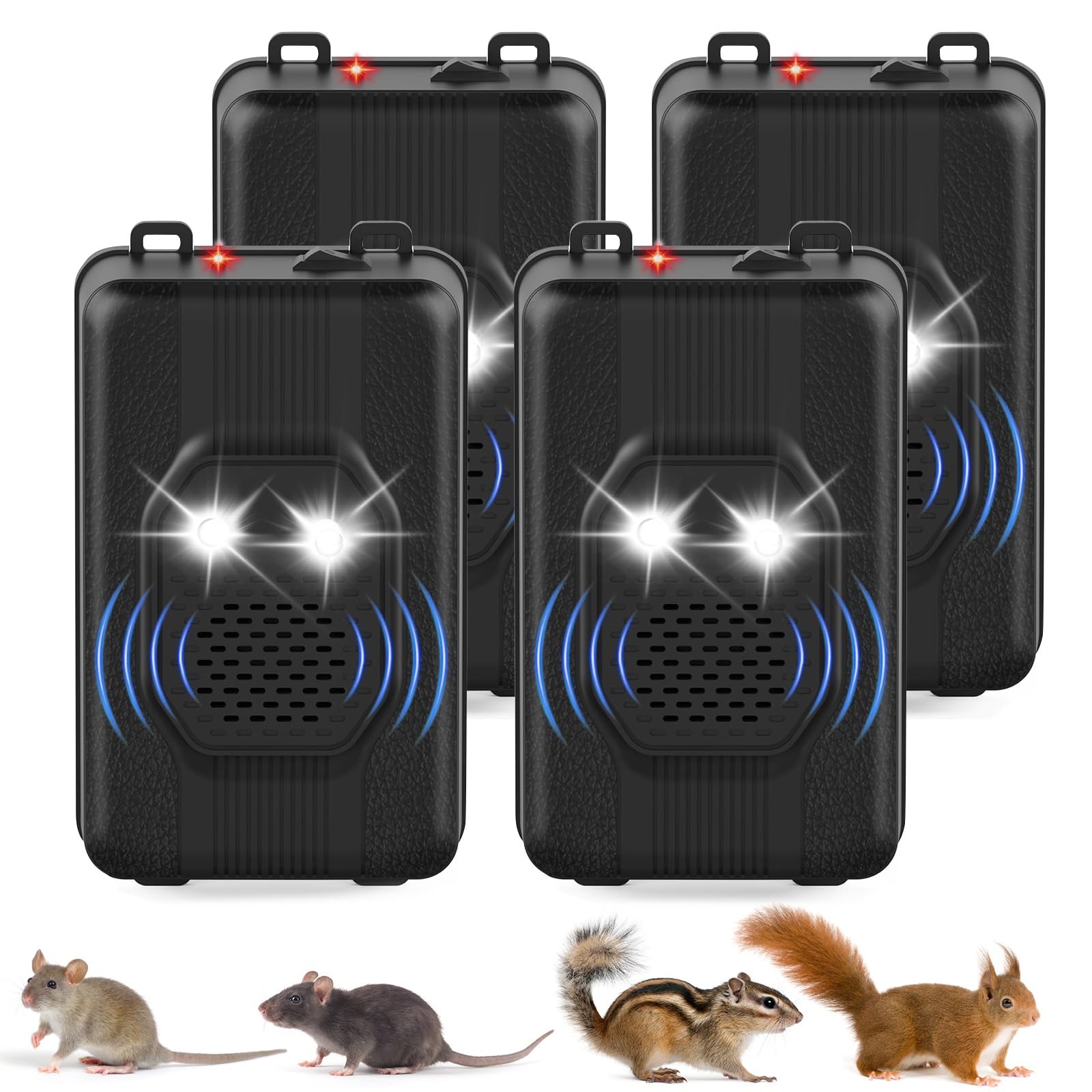 4 Packs Ultrasonic Rat Repellent For Car Battery Operated Rodent ...